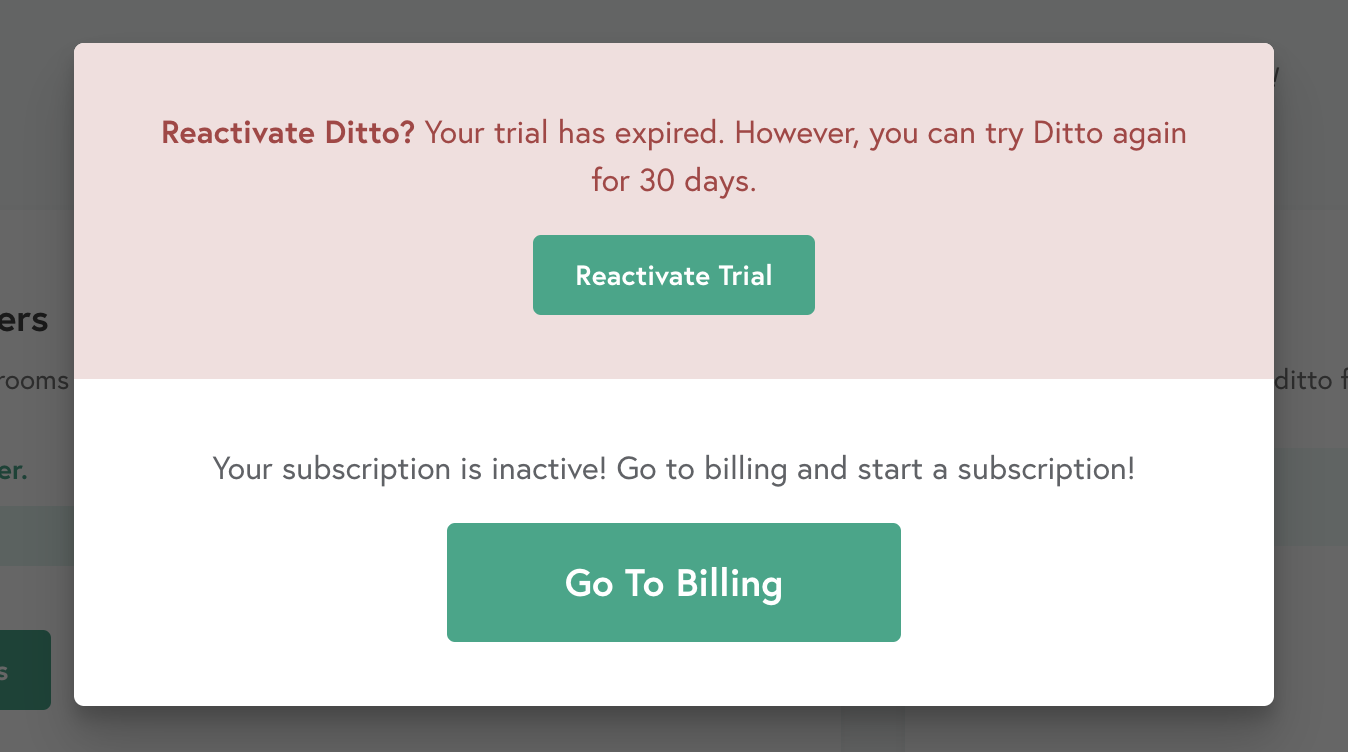 How to upgrade from a Ditto trial